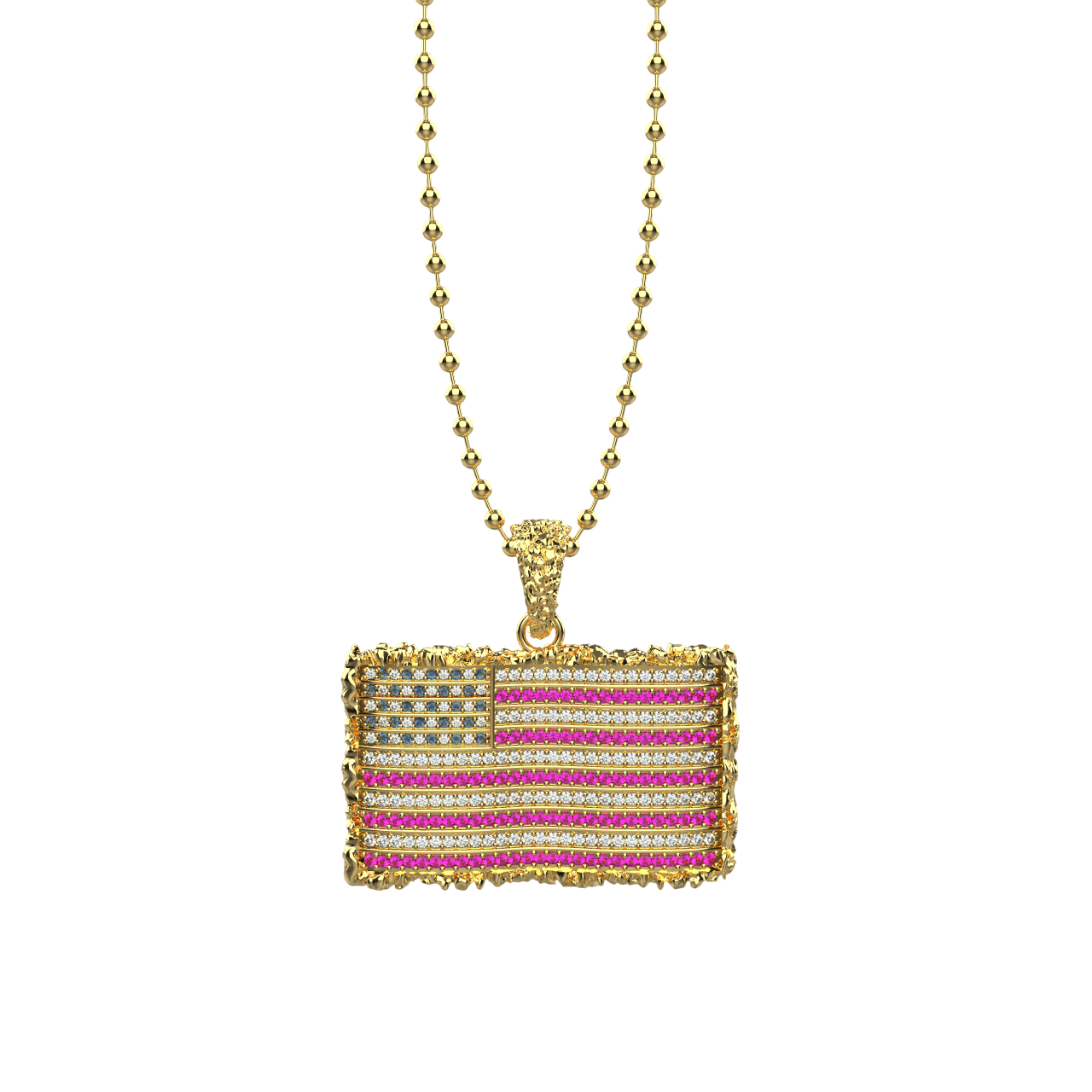 USA FLAG CHAIN (GOLD) – COLD WORLD